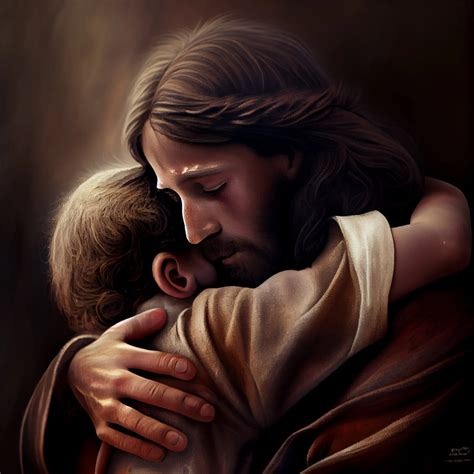 Jesus Hugging Boy 3 Etsy Jesus Christ Painting Jesus Christ Art