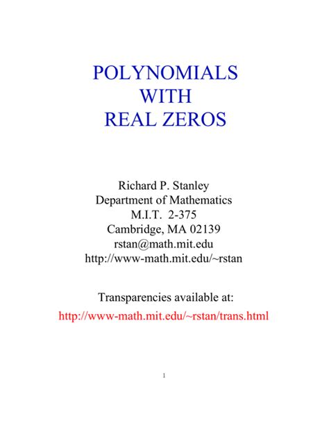 polynomials with real zeros