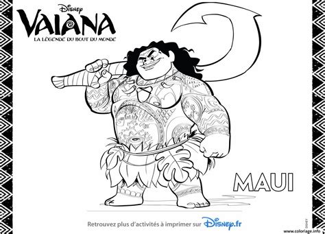 Coloriage Maui Du Film Disney Moana JeColorie