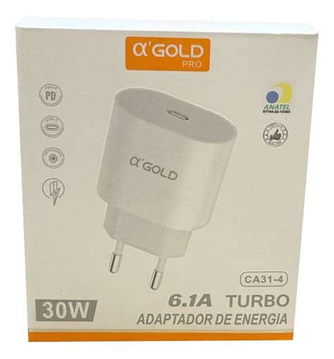 Fonte Carregadora Usb C Turbo W Entrada Tipo C A Gold
