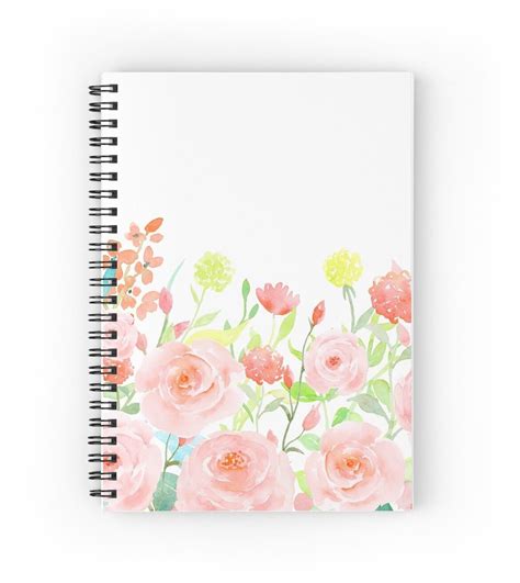 Watercolor Roses Spiral Notebook By Pencreations In 2021 Diy Notebook