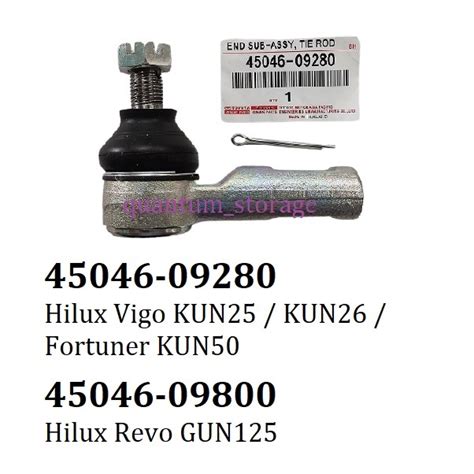 Toyota Steering Tie Rod End 45046 09280 09800 Hilux Vigo KUN25 KUN26