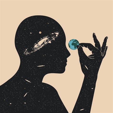 Ilustración conceptual del universo o dios o mente suprema o creador