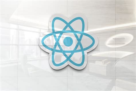 React On Glossy Office Wall Realistic Texture Editorial Image