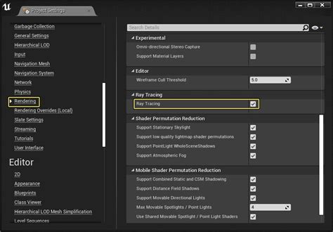 Real Time Ray Tracing Unreal Engine Documentation