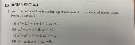 solved exercise set 3 4 1 find the roots of the following