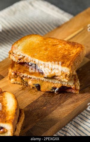 Fried Peanut Butter And Jelly Sandwich Ready To Eat Stock Photo Alamy