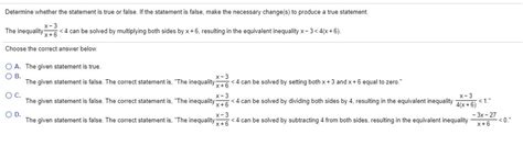 Solved Determine Whether The Statement Is True Or False If Chegg