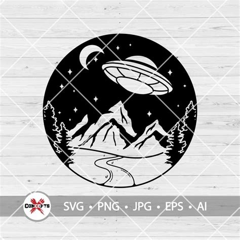UFO Svg Outer Space Svg Alien Abduction Svg SVG Ufo Etsy