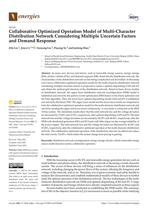 pdf collaborative optimized operation model of multi character distribution network