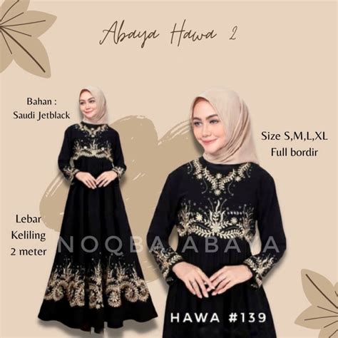 Jual NOQBA Exclusive Abaya Pesta Bordir Daisy Hawa 139 Gamis Saudi
