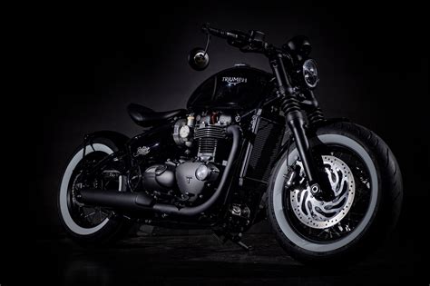 Details Zum Custom Bike Triumph Bonneville Bobber Black Custom By