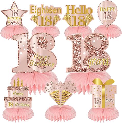 Amazon Turypaty Pink Rose Gold 18th Birthday Honeycomb
