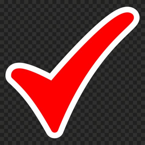 Hd Red Tick Check Mark Icon Stickers Effect Png Citypng