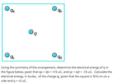 solved eb 9b q pb qc using the symmetry of the arrangement determine the electrical energy of q