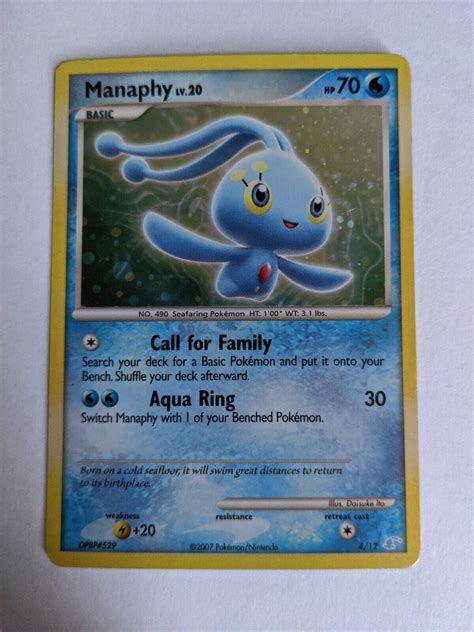 Manaphy Diamond Pearl Trainer Kit Holo Rare Promo Pok Mon