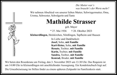 Traueranzeigen von Mathilde Strasser Allgäuer Zeitung
