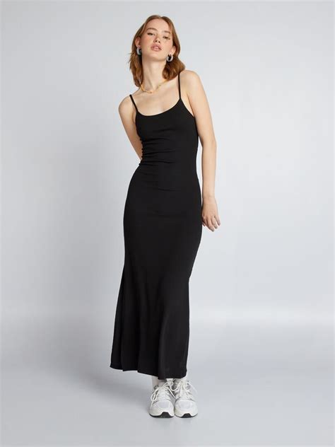 Robe longue près du corps noir Kiabi 17 00