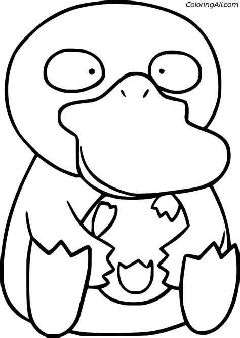 Cute Psyduck Coloring Page ColoringAll