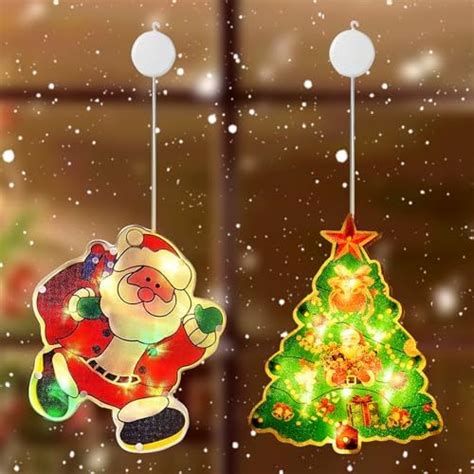 Weihnachtsbeleuchtung 2 Stück Weihnachtsdeko Fensterdeko Weihnachten