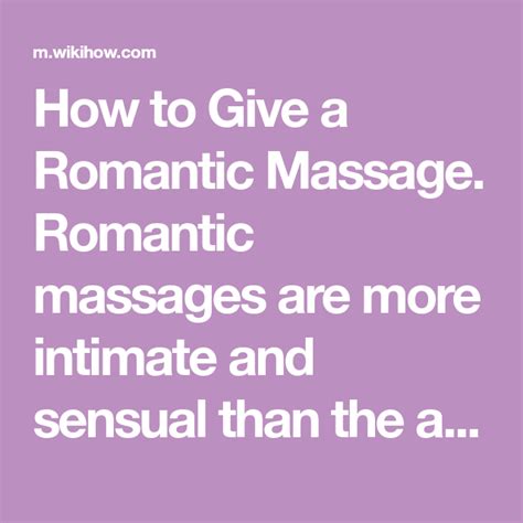 Give A Romantic Massage