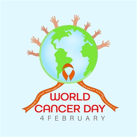 4 Février Journée Mondiale Contre Le Cancer Illustration Vectorielle