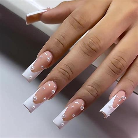 Amazon Rikview Square Press On Nails Long Fake Nails French Tips