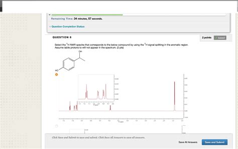 Solved Select The H Nmr Spectra That Corresponds To The Chegg
