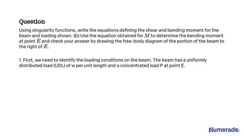 SOLVED Using Singularity Functions Write The Equations Defining The