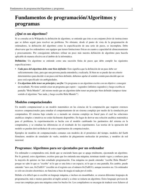 fundamentos de programación algoritmos y programas pdf