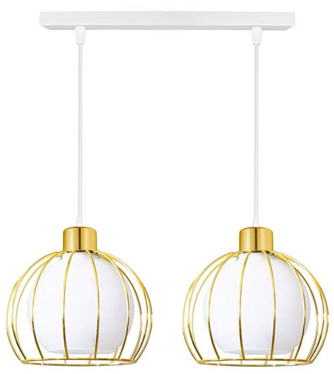 LAMPA WISZĄCA SUFITOWA ŻYRANDOL ZŁOTA SZKLANA KULE ZŁ BIAŁA KULA ZŁOTO