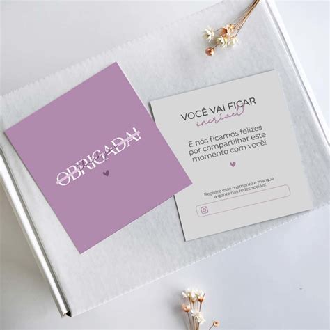 50 Cartões de Agradecimento ao Cliente Lilás 8x9cm Elo7