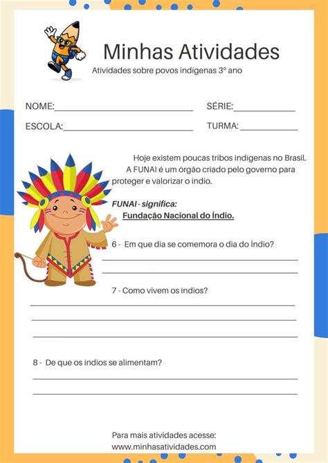 Atividades Sobre Povos Indígenas 3o Ano
