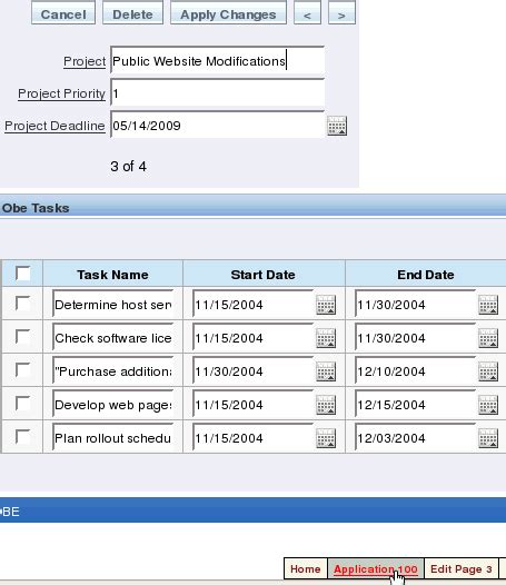 creating and running an application using oracle application express