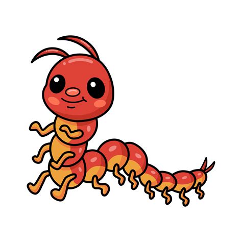 pequeño personaje de dibujos animados lindo ciempiés 12851603 Vector en