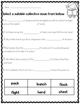 Collective Noun Worksheets By Futuristic Teacher TPT