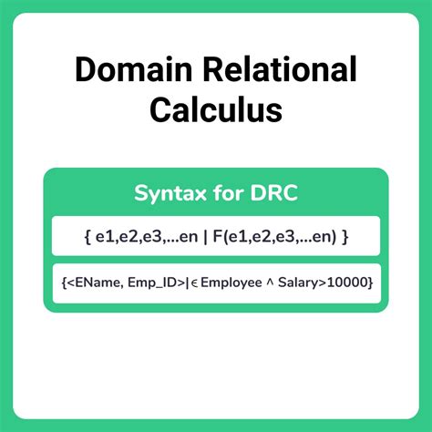 Domain Relational Calculus In Dbms Database Management System