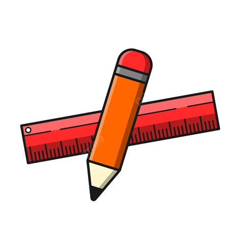 Ruler And Pencil Illustration Cartoon Vector Ruler Vector Pencil