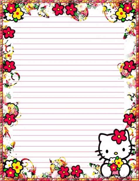 9 Best Printable Letter Paper Cute Printableecom Free Printable Hello Kitty Stationery Free