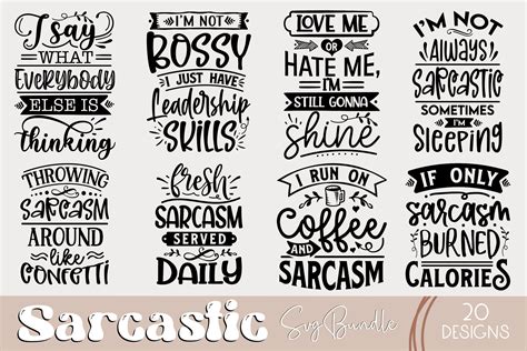 Sarcastic Svg Bundle Funny Quote Svg Graphic By Rumi Design Creative