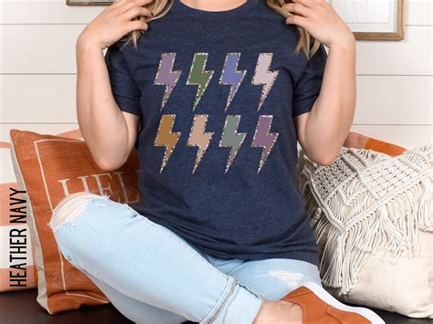 Lightning Bolt Shirt Lightning Bolt Tee Women S Crew Etsy