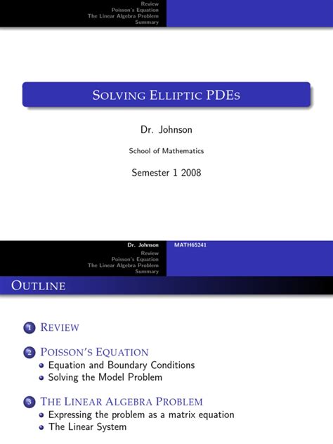 elliptic pdes handout pdf pdf system of linear equations boundary value problem