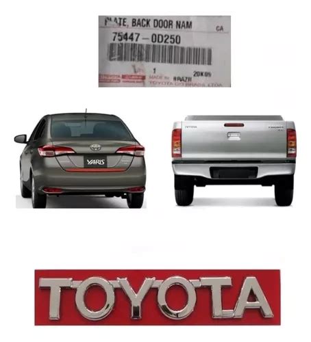 Emblema Cromado Tampa Traseira Toyota Yaris Hilux Original MercadoLivre