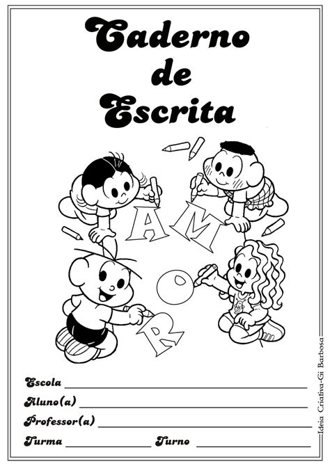 Capas para Caderno Turma da Mônica