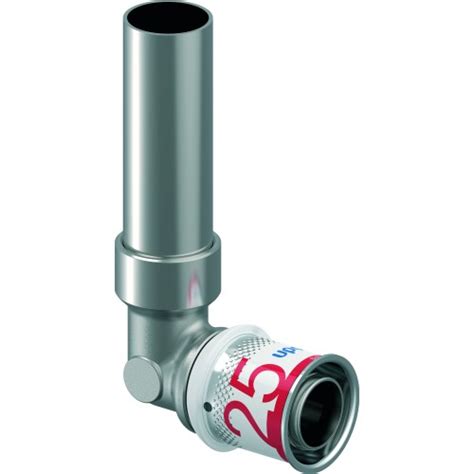 Uponor S Press PLUS Knie Overgangsstuk Verchroomd Plated 25 22CU L