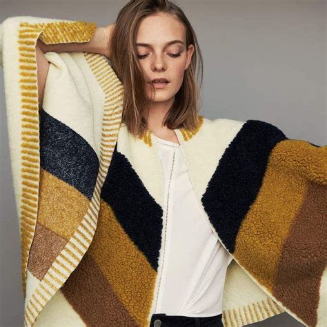 Maje Poncho With Sheepskin Poncho Knitwear Fashion Women