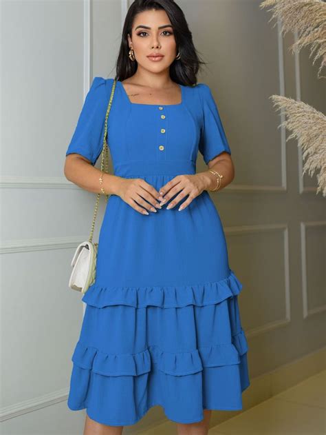 Vestido Evangelico Manga Curta Soltinho 2 Marias Godê Moda Evangelica