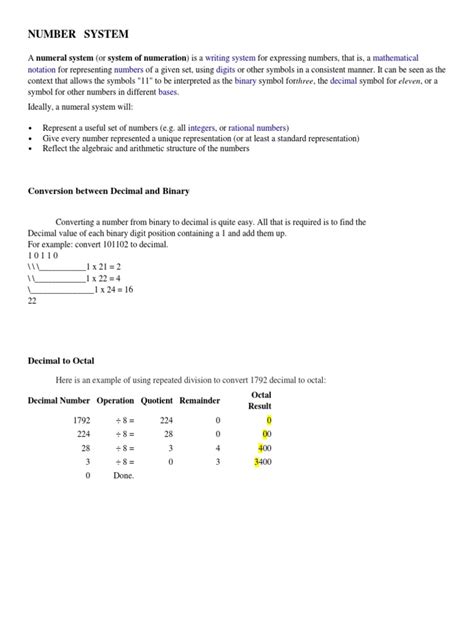 number system pdf decimal encodings
