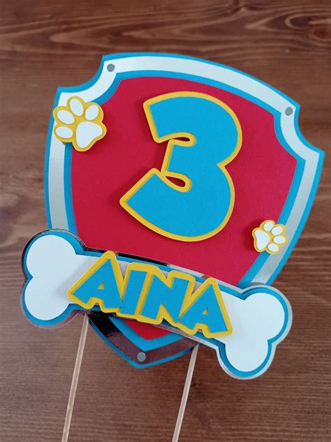 Topper Cake Paw Patrol Patrulla Canina Etsy Espa A