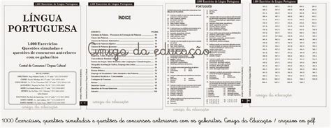 L Ngua Portuguesa Exerc Cios Para Concursos Gabarito L Ngua